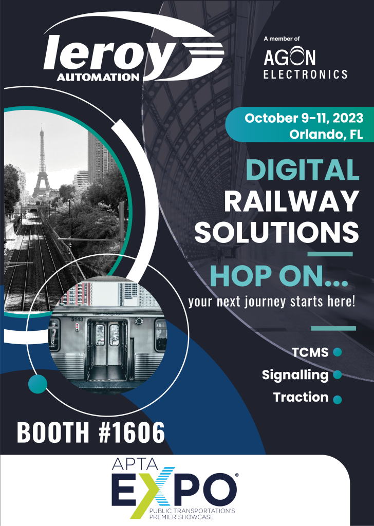 Découvrez l'innovation ferroviaire avec Leroy Automation à l'APTA EXPO 2023 - Stand #1606